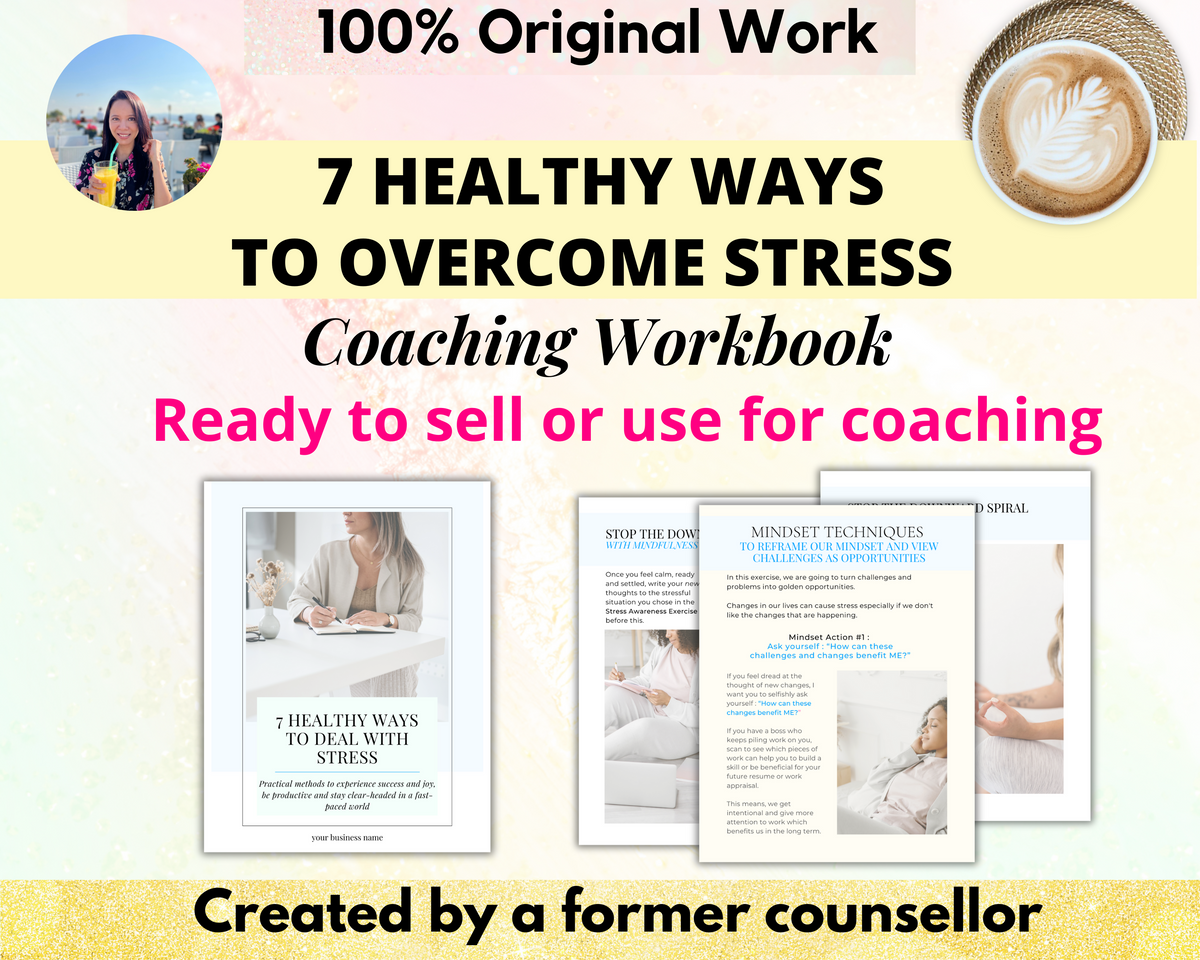 Healthy Ways to Deal with Stress Workbook (ready to sell + use with cl ...