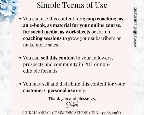 7 Day Self-Esteem Challenge + Workbook – Shikah Anuar